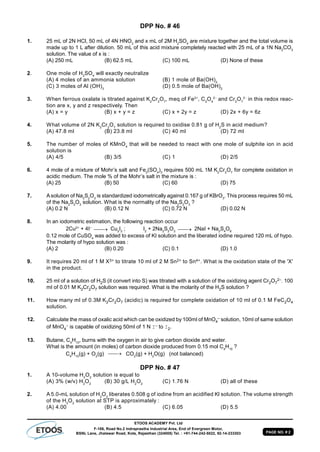 Dpp volumetric analysis_jh_sir-3593 | PDF | Chemistry | Science