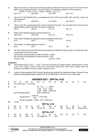 Dpp volumetric analysis_jh_sir-3593 | PDF | Chemistry | Science