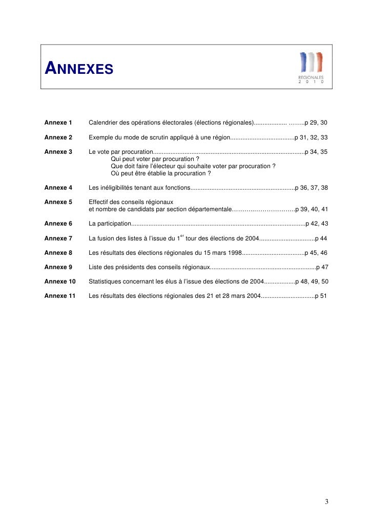 Dossier de Presse Regionales 2010