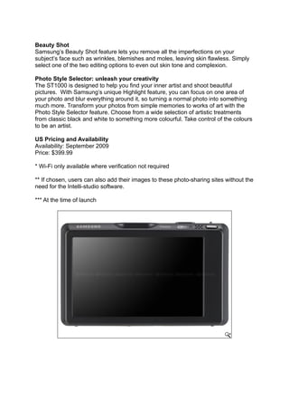 SAMSUNG DIGITAL IMAGING INTRODUCES THE WORLD FIRST MULTI-WIRELESS ...