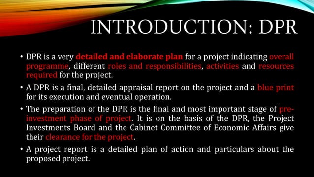 DETAILED PROJECT REPORT: STRUCTURE AND SCHEMES | PPTX