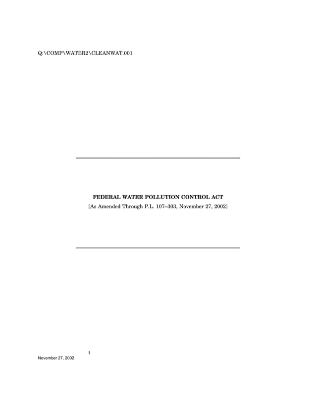 Clean Water Act | PDF