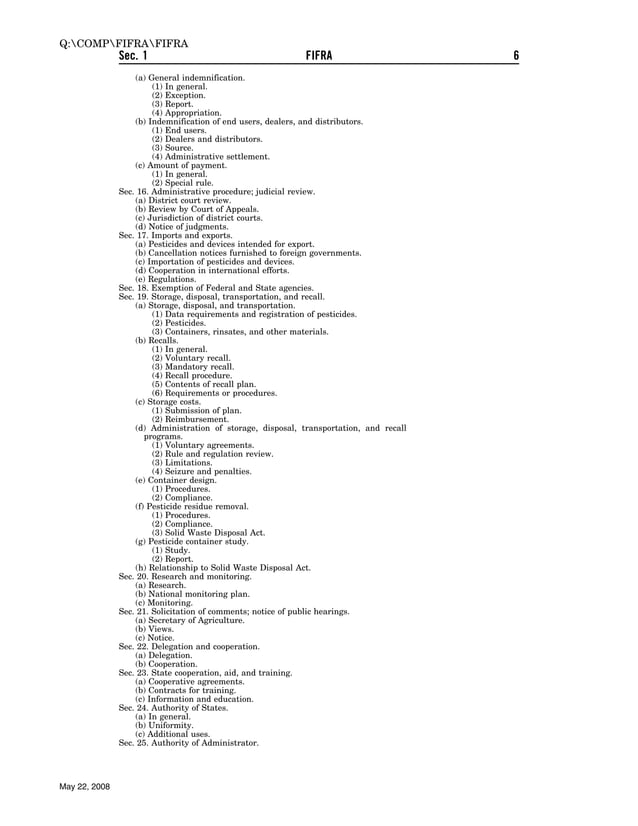 Federal Insecticide, Fungicide, and Rodenticide Act (FIFRA) | PDF | Law
