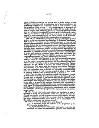 Congressional White Paper on a National Policy for the Environment | PDF