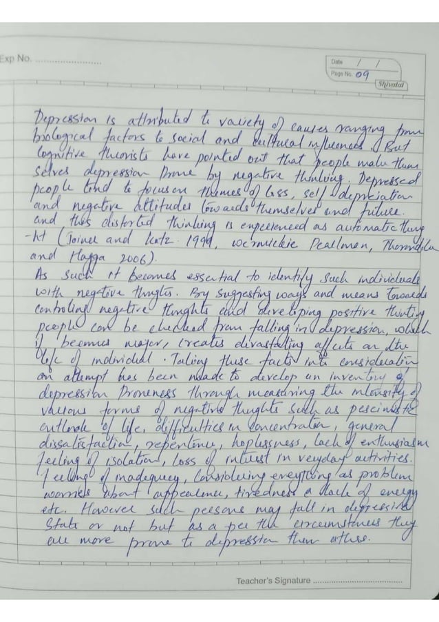 DPS - Depression Proneness Scale - Niranjan Prasad Yadav | PDF