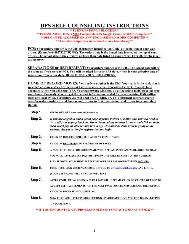 Dps instructions okinawa | PDF | Business | Business and Finance