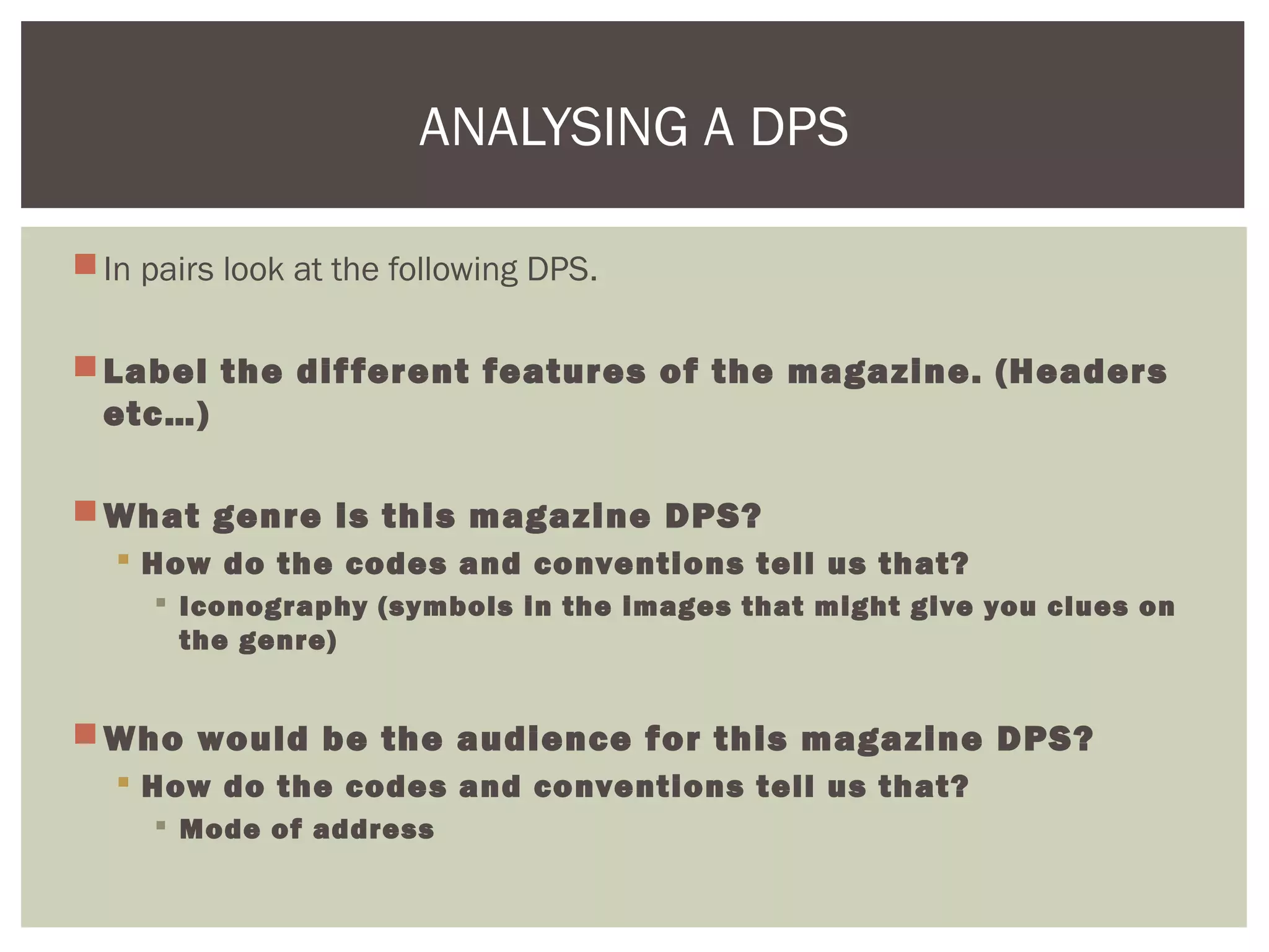 Double Page Spread Lesson | PPT | Music | Entertainment