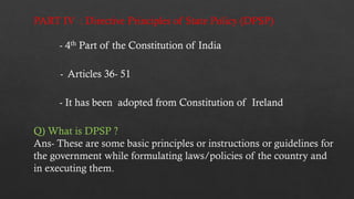 Directive Principles of State Policy | PDF