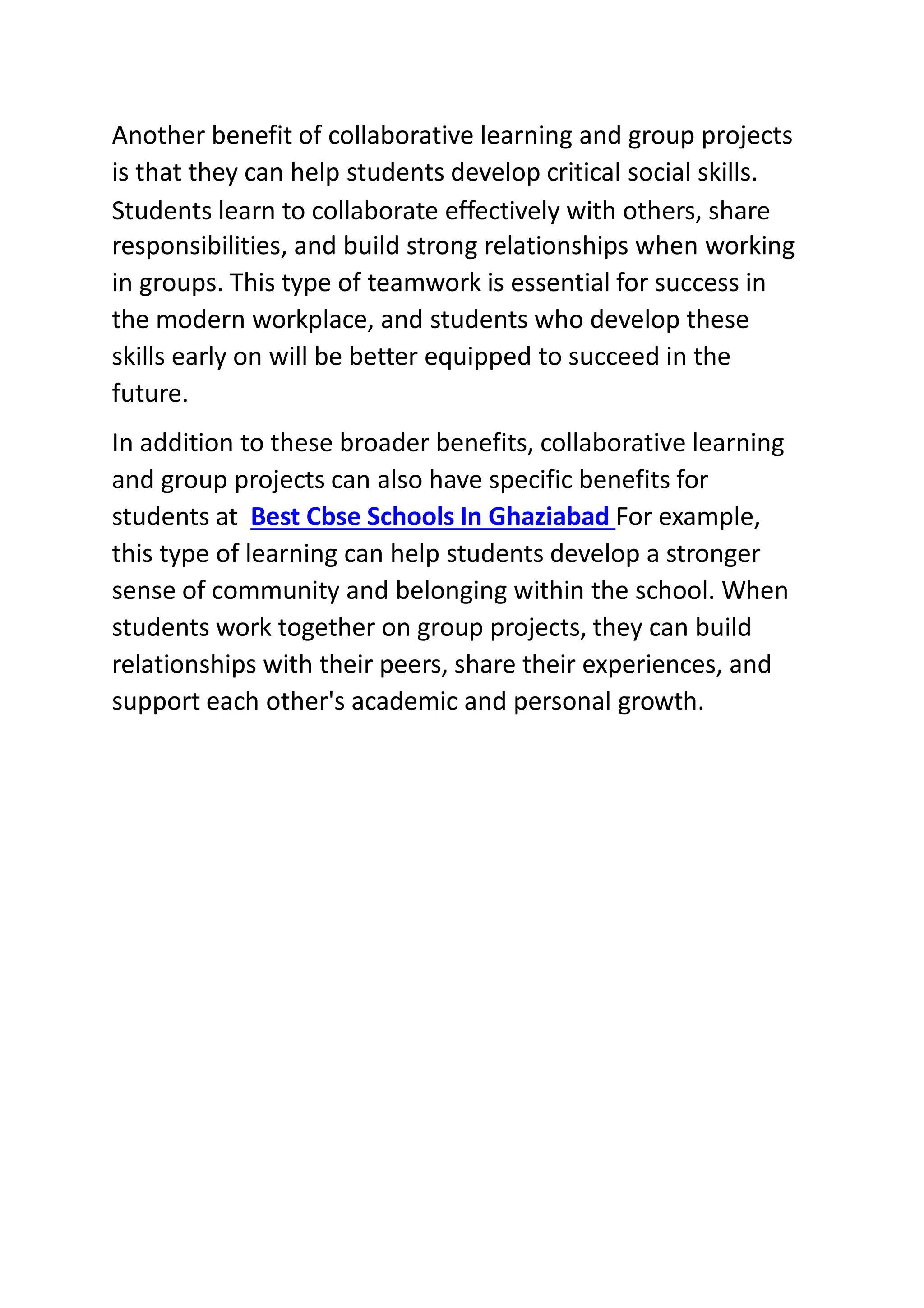 The Benefits of Collaborative Learning and Group Projects for Students ...