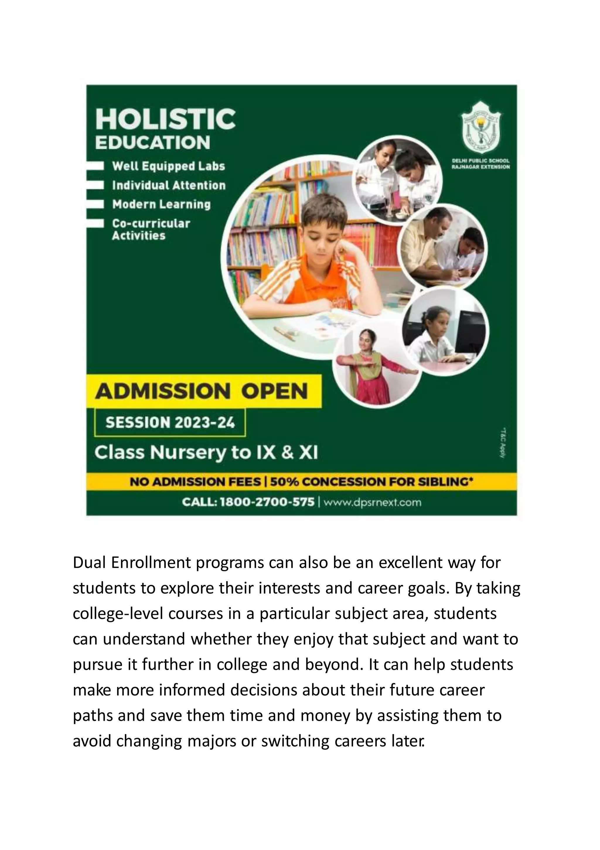 The Benefits of Dual Enrollment Programs for School Students | PDF