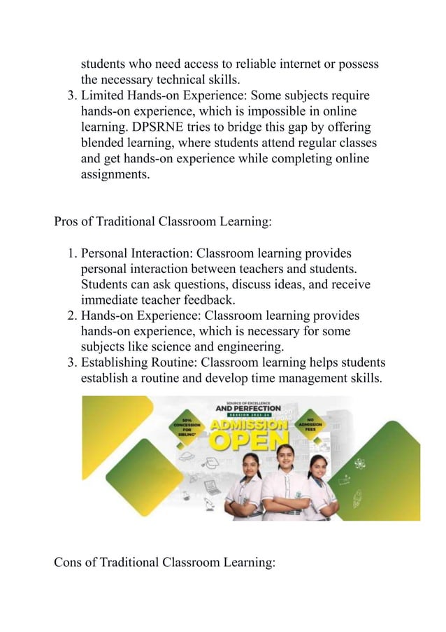 The Pros and Cons of Online Learning vs Traditional Classroom Learning | PPTX