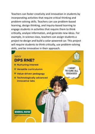 The Role of Teachers in Fostering Creativity and Innovation in Students ...