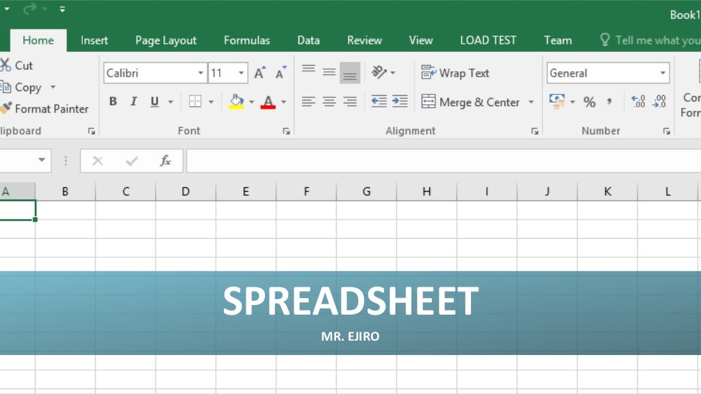 A Presentation on Spreadsheet