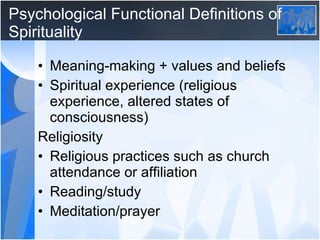 Psychology and Spirituality I | PPT