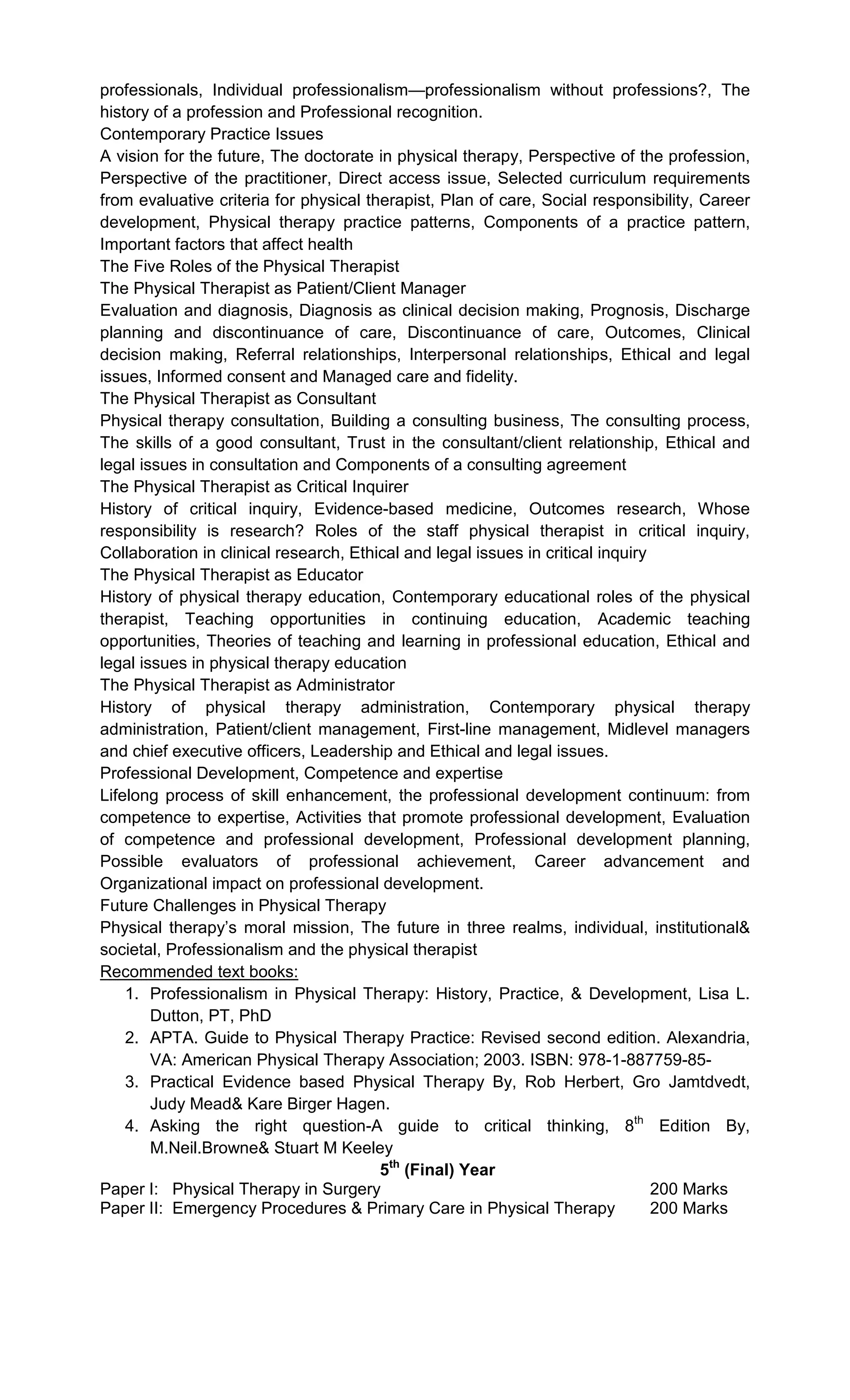 DOCTOR OF PHYSICAL THERAPY | PDF