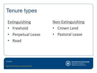 The Native Title Process – Land Tenure & Mapping | PPTX