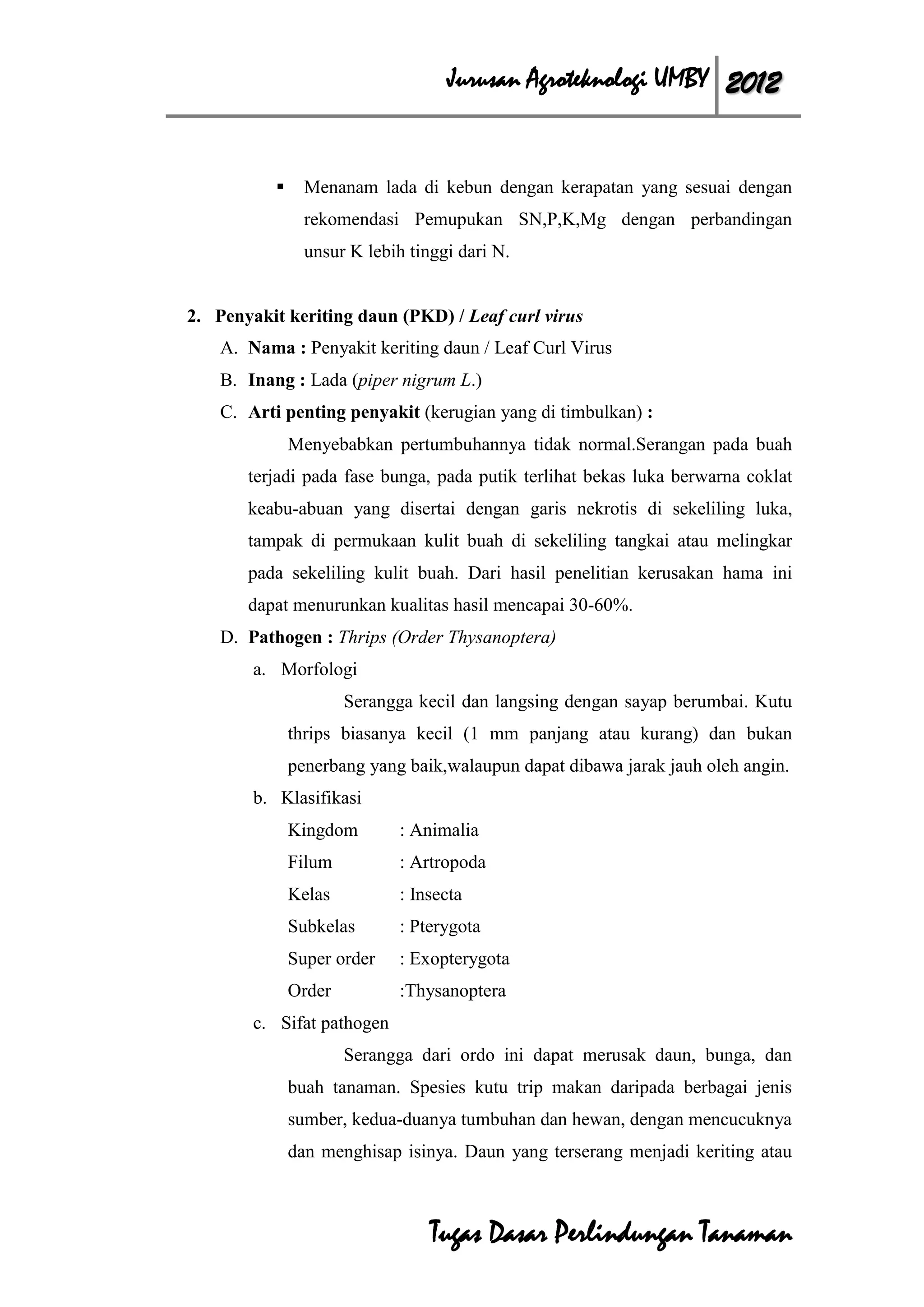 Dpt (penyakit pnting pada lada) | PDF