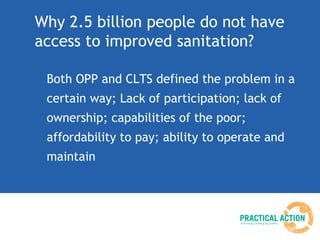 2012 Lecture on Community Led Sanitation | PPT