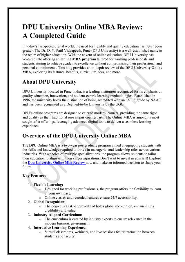 DPU University Online MBA Review.pdf,... | PDF