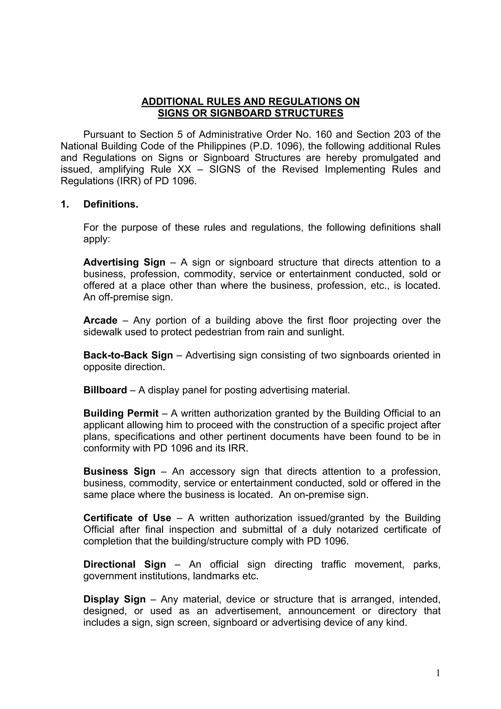 Department of Public Works and Highways (DPWH) Additional Rules and ...