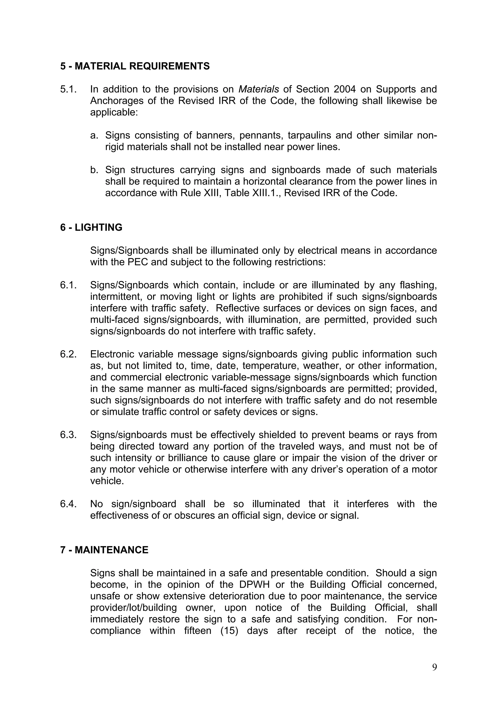 Department of Public Works and Highways (DPWH) Additional Rules and ...