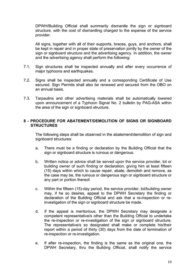 Department of Public Works and Highways (DPWH) Additional Rules and ...