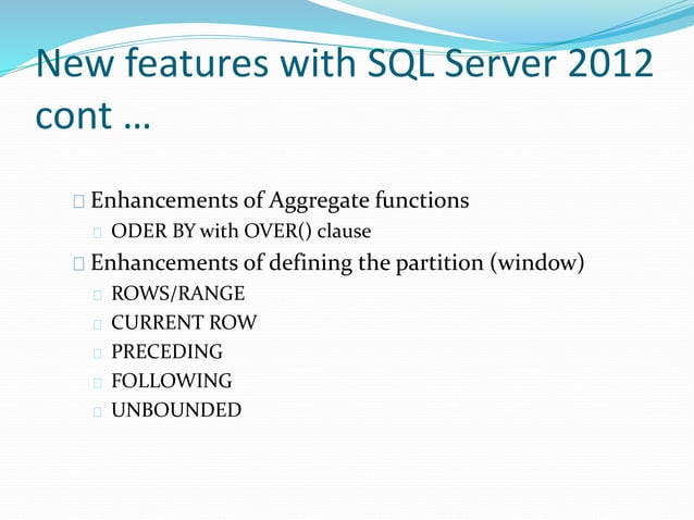 Windowing Functions in SQL Server | PPTX Windowing Functions in SQL Server | PPTX