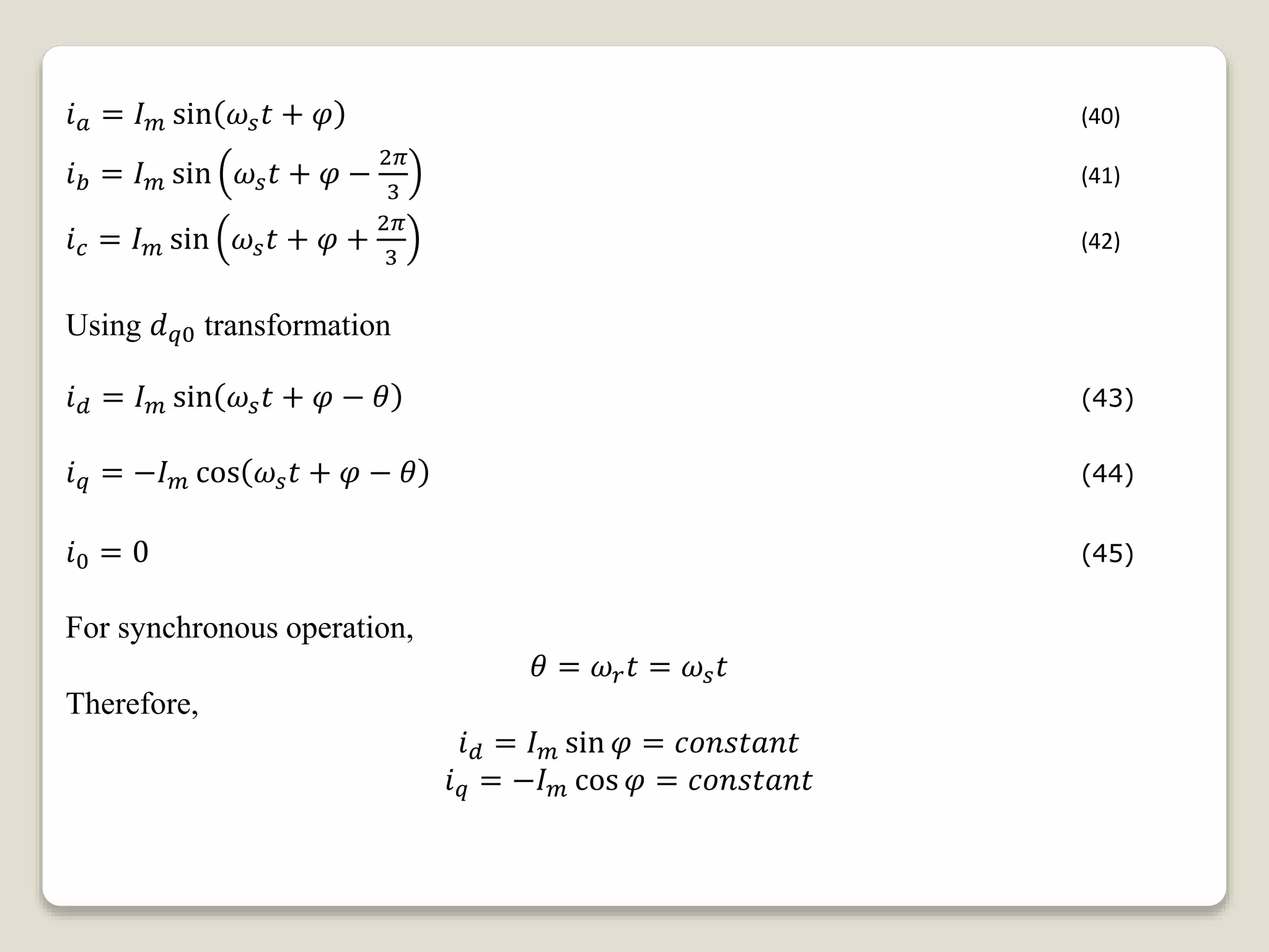 Dq0 transformation & per unit representation of synchronous machine.pptx