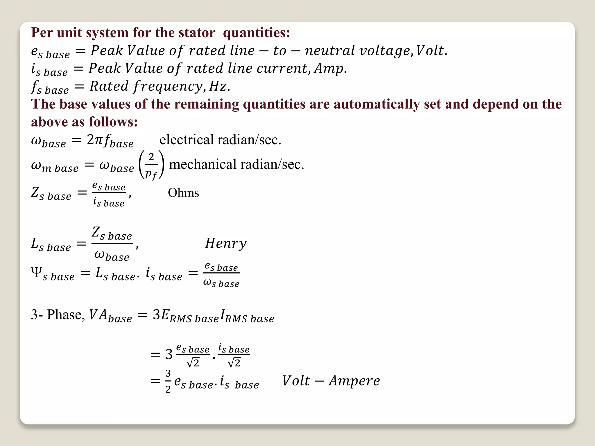 Dq0 transformation & per unit representation of synchronous machine.pptx