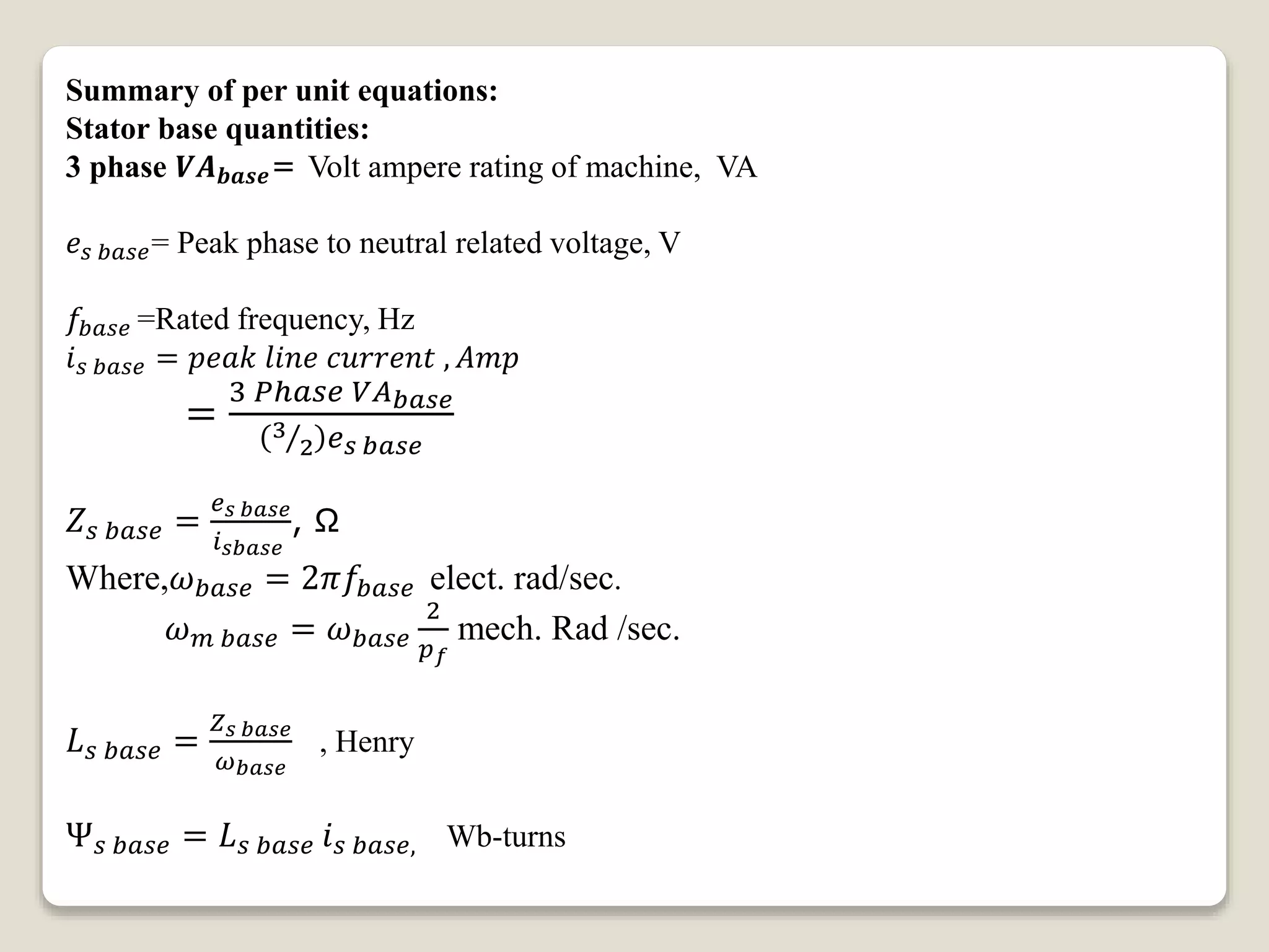 Dq0 transformation & per unit representation of synchronous machine.pptx