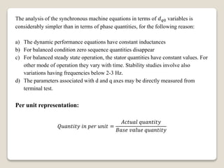 Dq0 transformation & per unit representation of synchronous machine.pptx