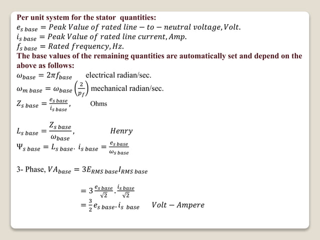 Dq0 transformation & per unit representation of synchronous machine.pptx