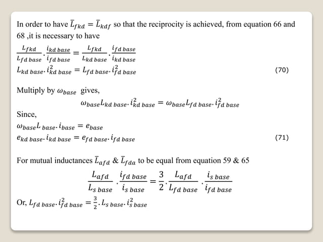 Dq0 transformation & per unit representation of synchronous machine.pptx