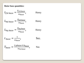 Dq0 transformation & per unit representation of synchronous machine.pptx