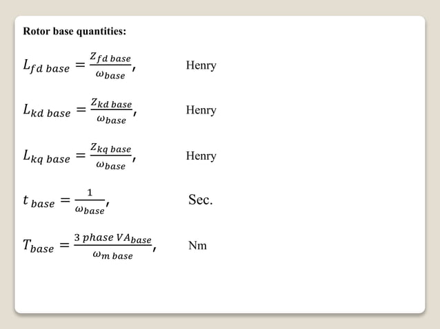 Dq0 transformation & per unit representation of synchronous machine.pptx