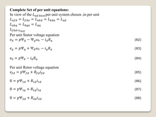 Dq0 transformation & per unit representation of synchronous machine.pptx