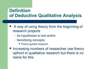An Introduction to Deductive Qualitative Analysis | PPT