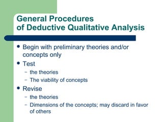 An Introduction to Deductive Qualitative Analysis | PPT