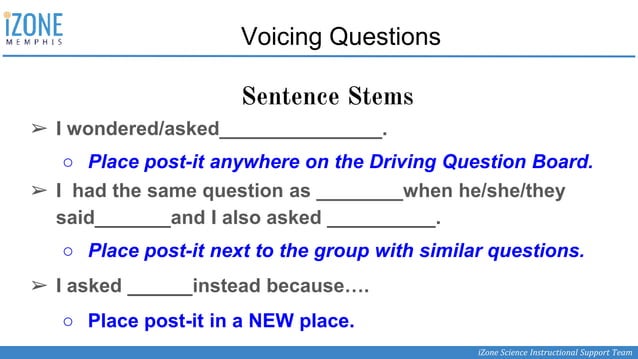 Driving Question Board | PPT