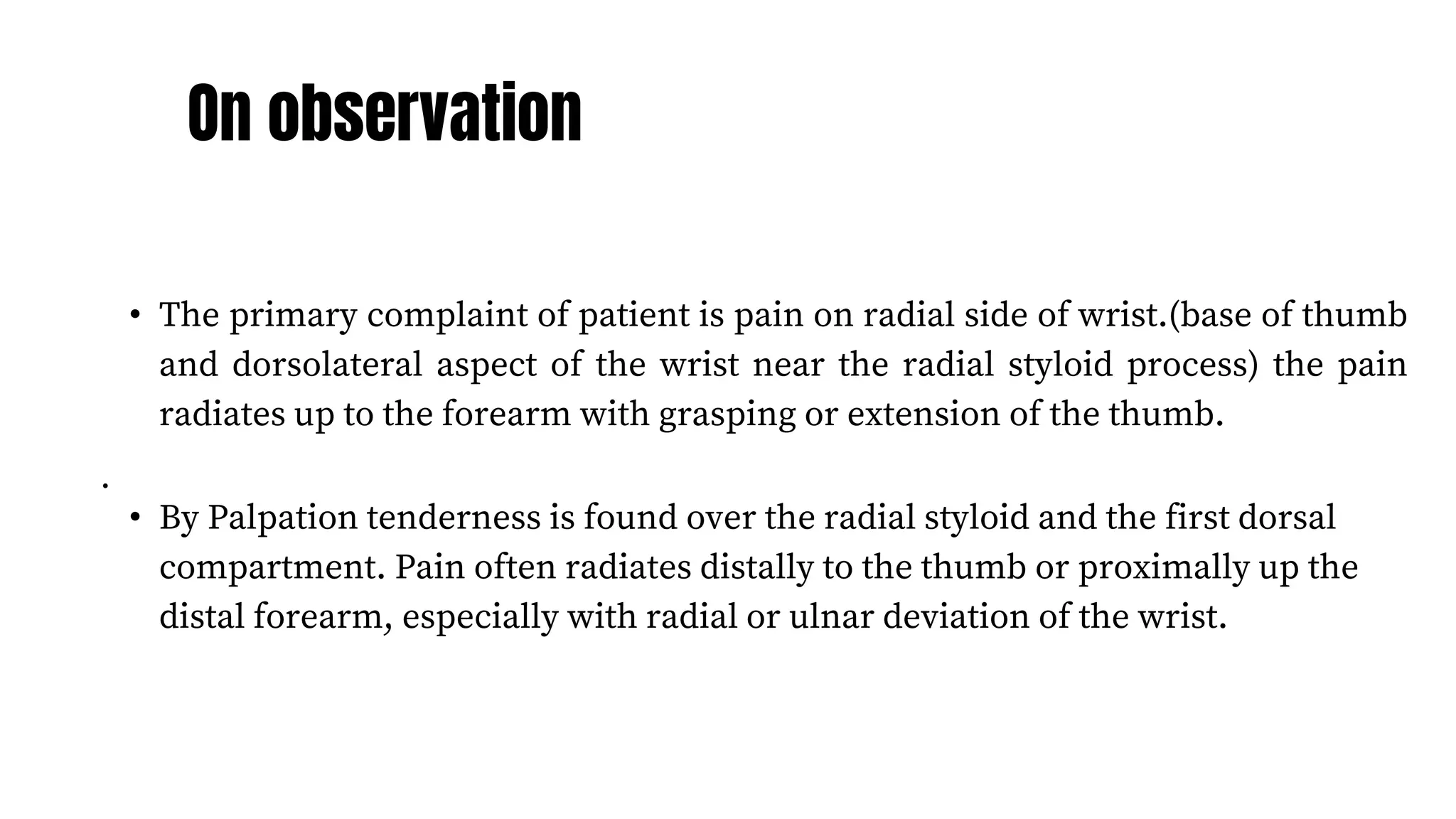 Dequervain's tenosynovitis splint case presentation | PPTX