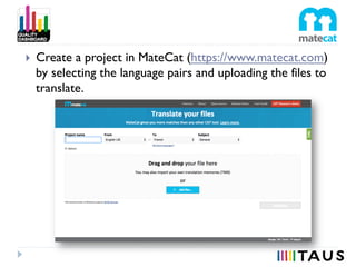 TAUS DQF integration with MateCat | PPT