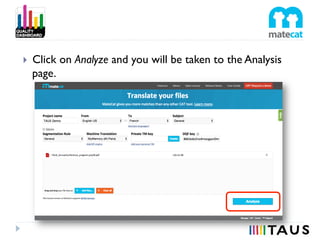 TAUS DQF integration with MateCat | PPT