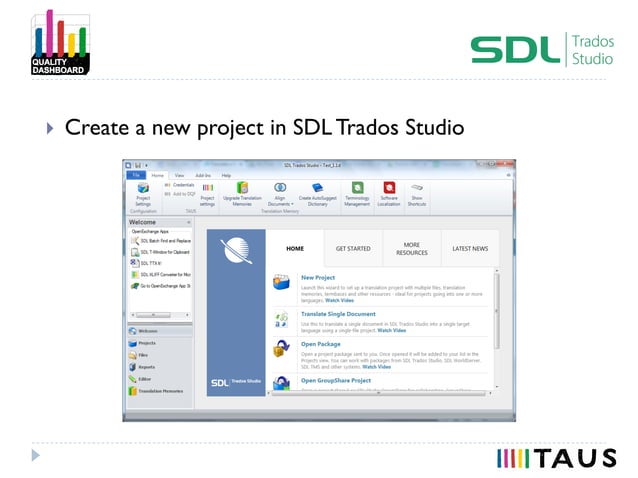 TAUS DQF integration with SDL Trados Studio | PPT