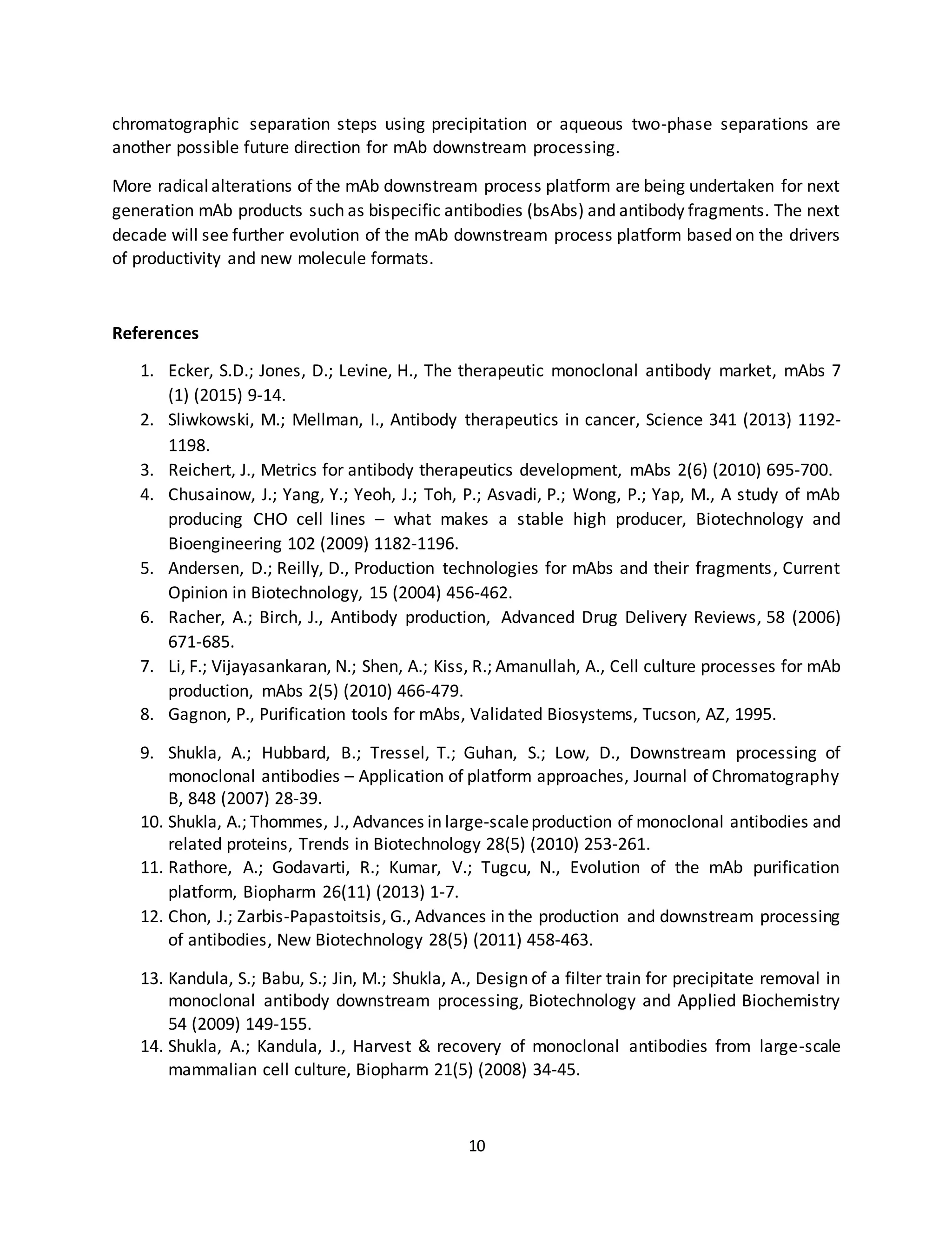 Evolution of mAb Downstream Platforms | DOCX