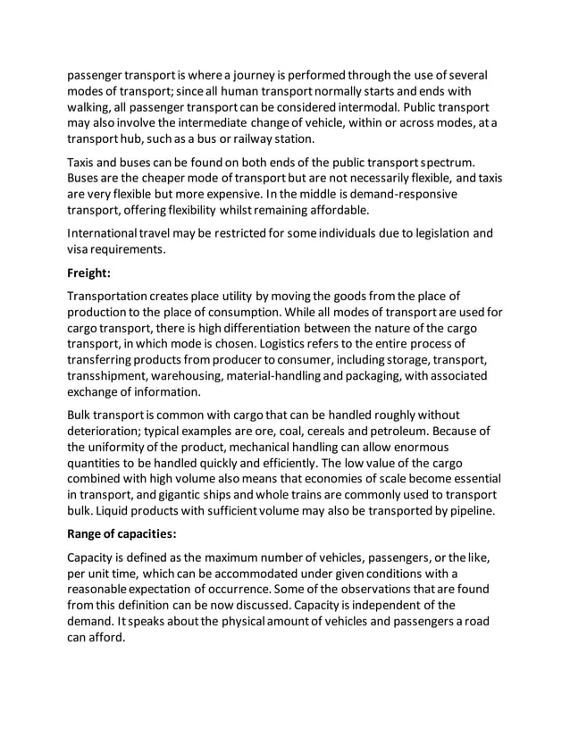 Introduction to transportation engineering | DOCX