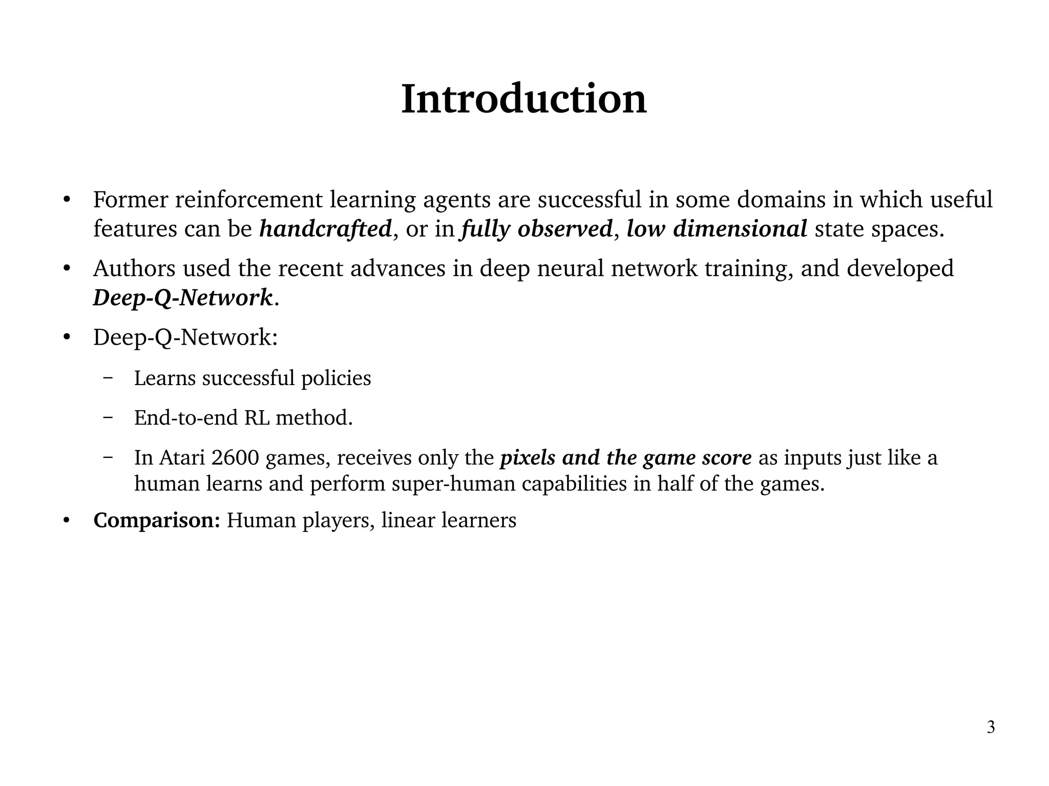 Human-level Control Through Deep Reinforcement Learning (Presentation) | PDF