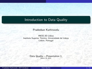 Introduction to Data Quality | PDF