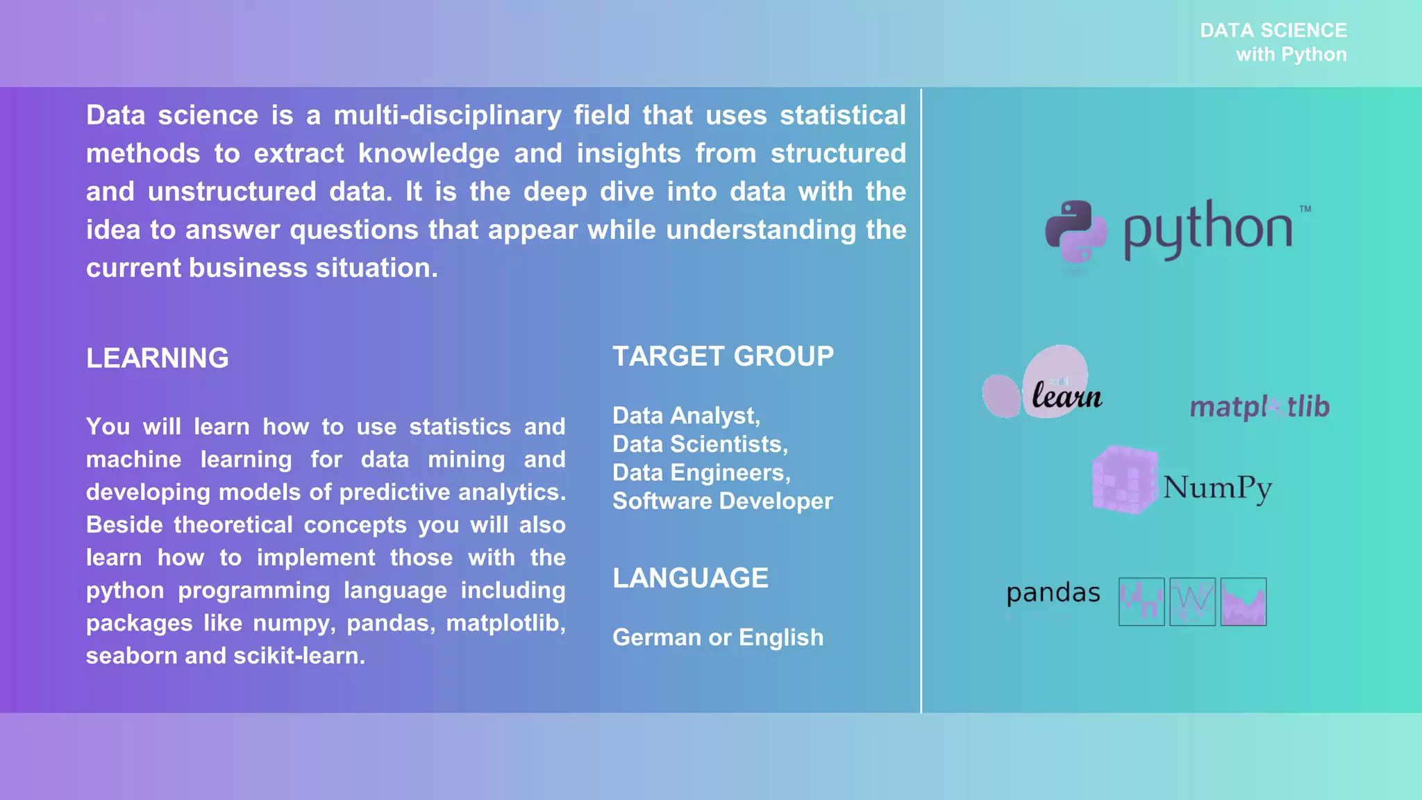 DATANOMIQ Qualification & Certification | PPT