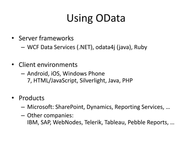 Open Data Protocol (OData) | PPT