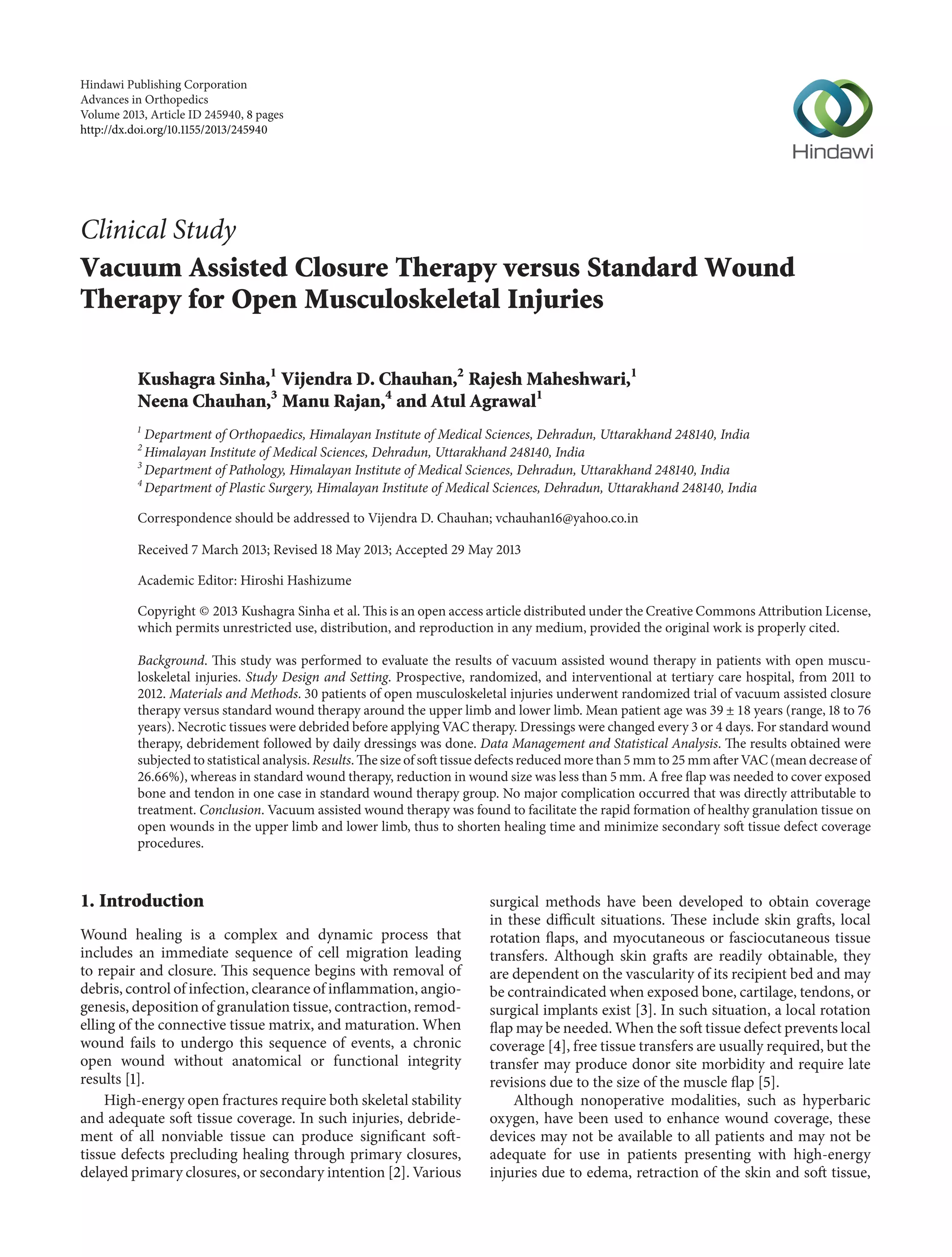 Dr. kushagra case study, supported by TRIAGE MEDITECH NPWT INDIA | PDF